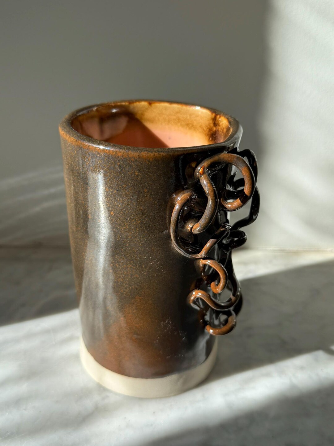 Rust-colored Glazed Ceramic Vase | Unique Handcrafted Piece | Handmade ...