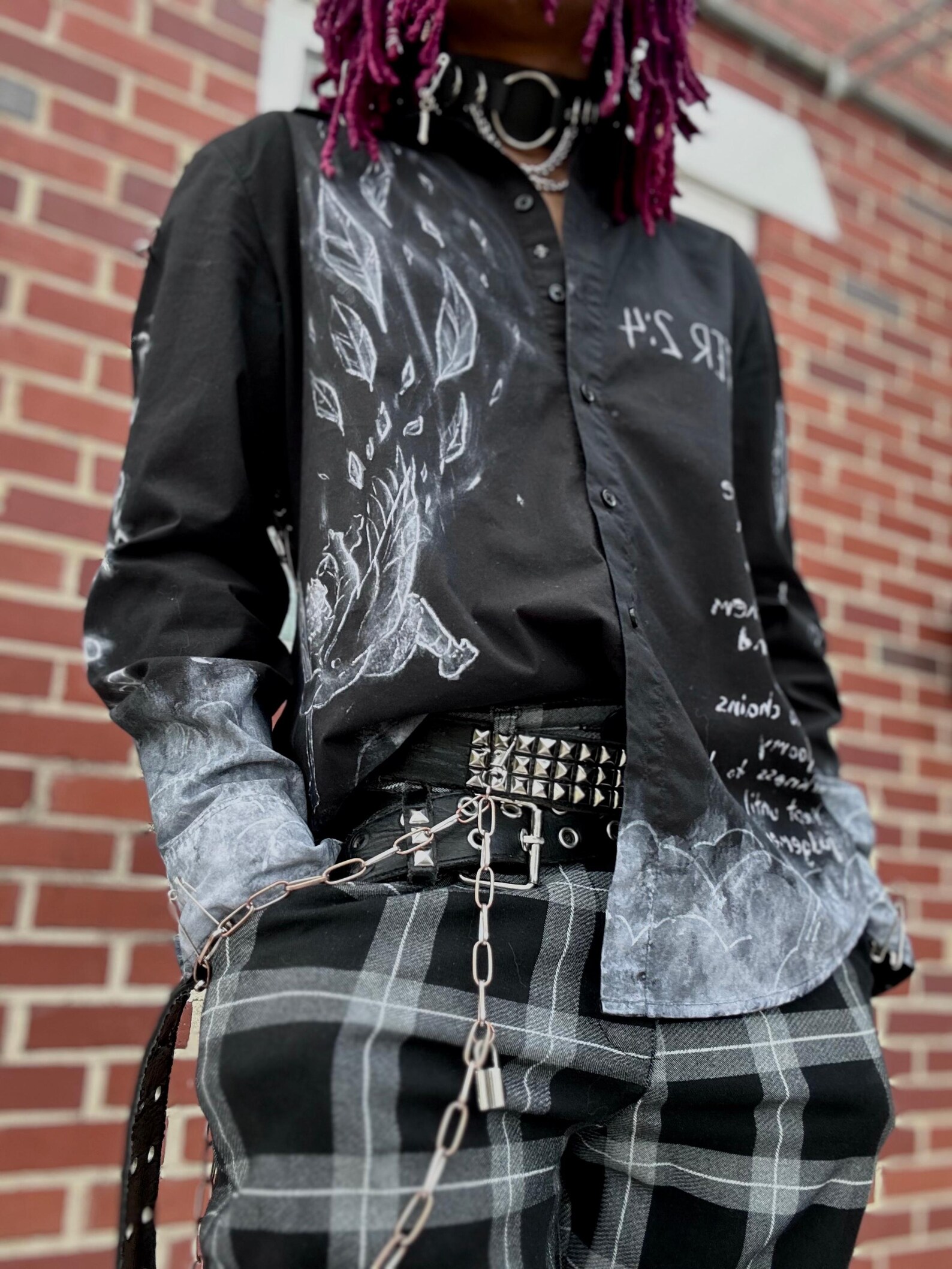 Fallen Angel Inspired Button-down | 'lucifer's Fall' - Etsy