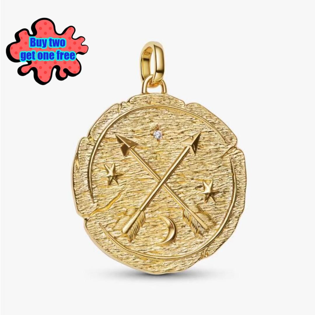 Sterling Silver Crossing Arrows Medallion Charm, Friendship Pendant - Etsy