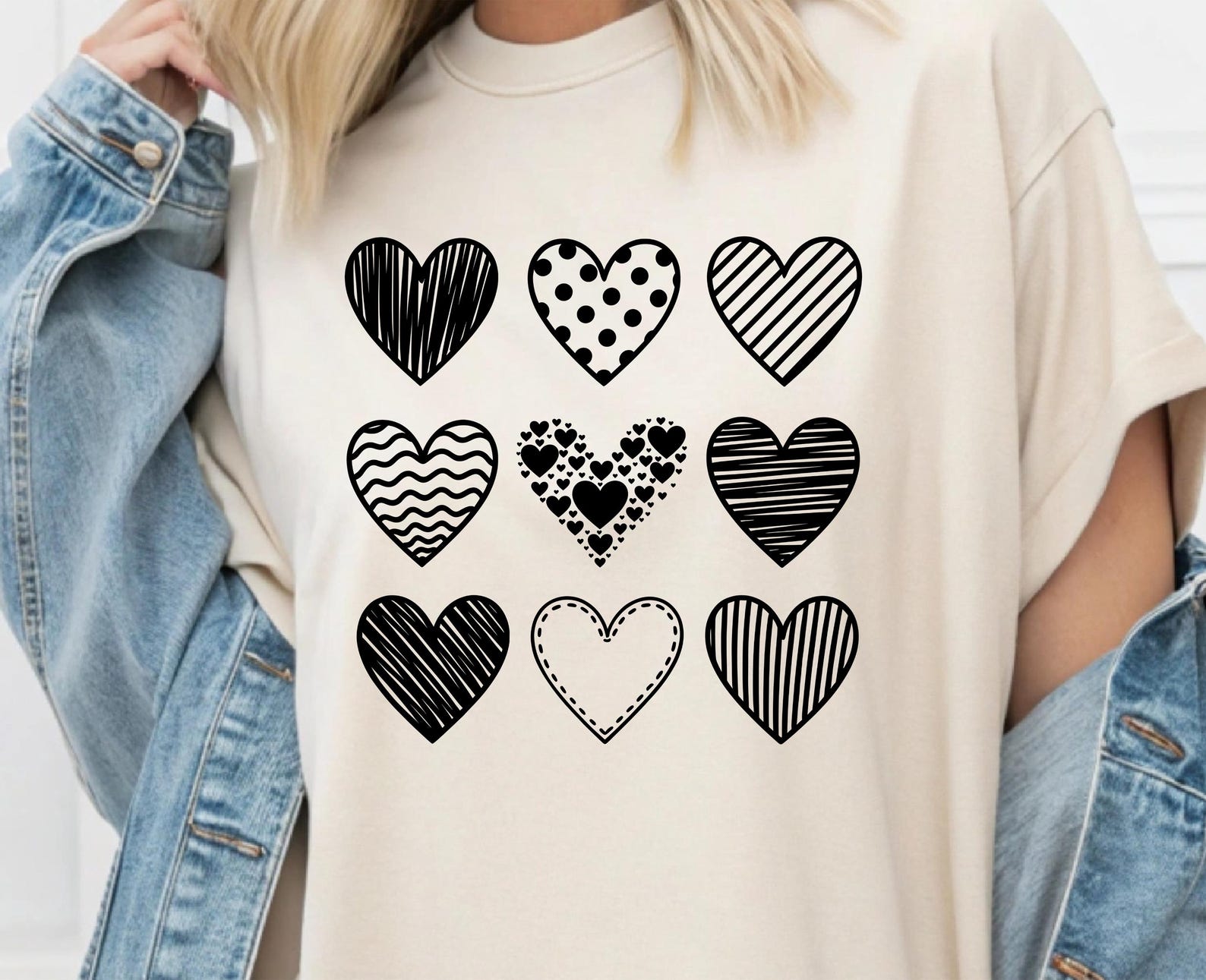 Black Hearts DTF Transfer Set, Valentine's Day Shirt Design, Ready to ...