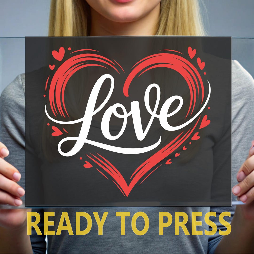 Red Heart Love Graphic DTF Transfer | Valentine's Day Shirt Design - Etsy