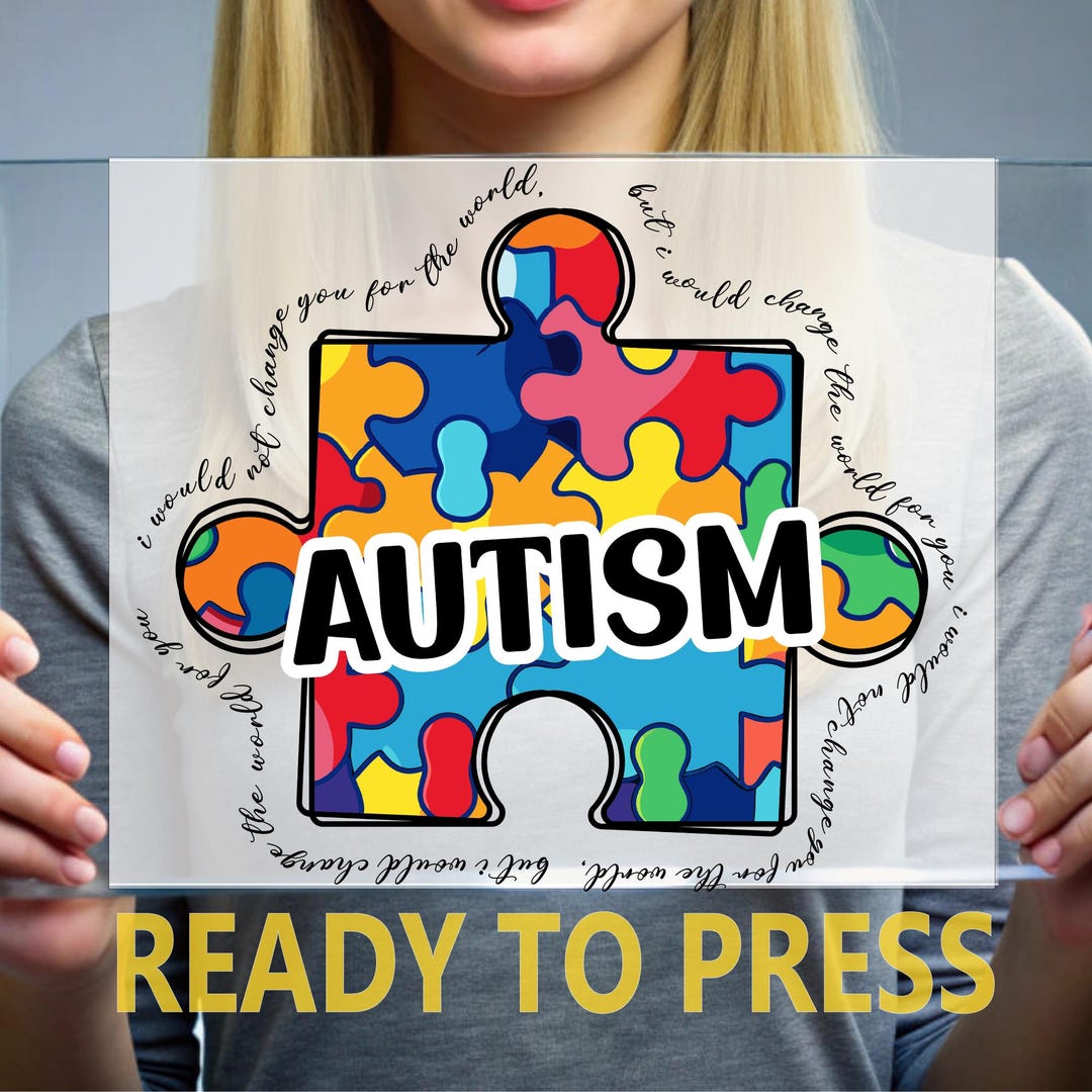 Colorful Autism Puzzle Ready to Press, Autism Women Ready for Press ...