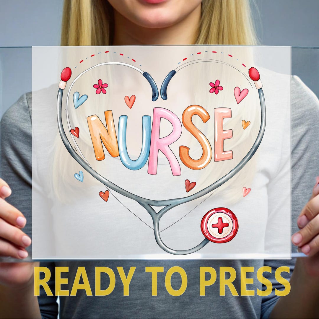 Love Nurse Ready to Press, Nurse Flower DTF Transfer, Heart Nurse Heat ...