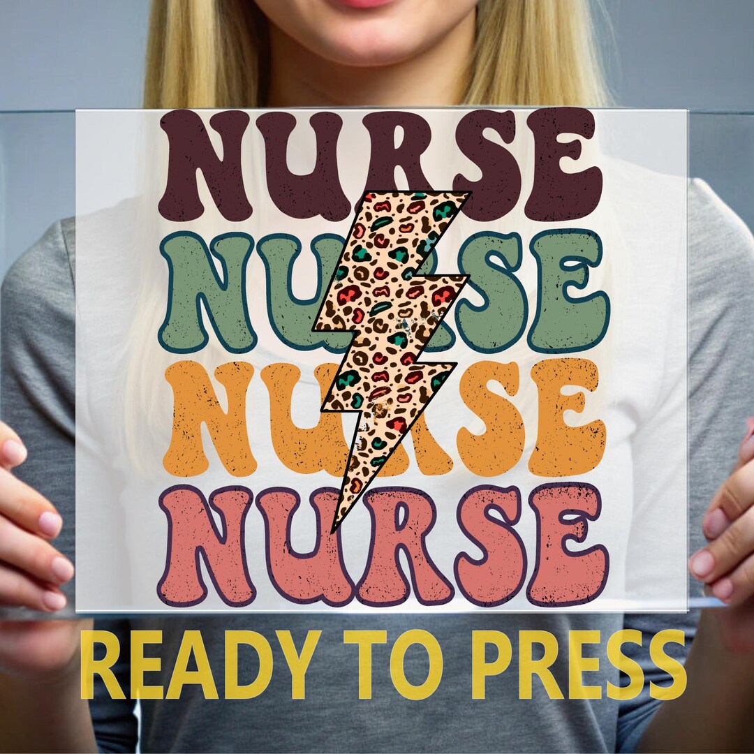 Leopard Nurse Ready to Press, Nurse Life DTF Transfer, Colourful Nurse ...