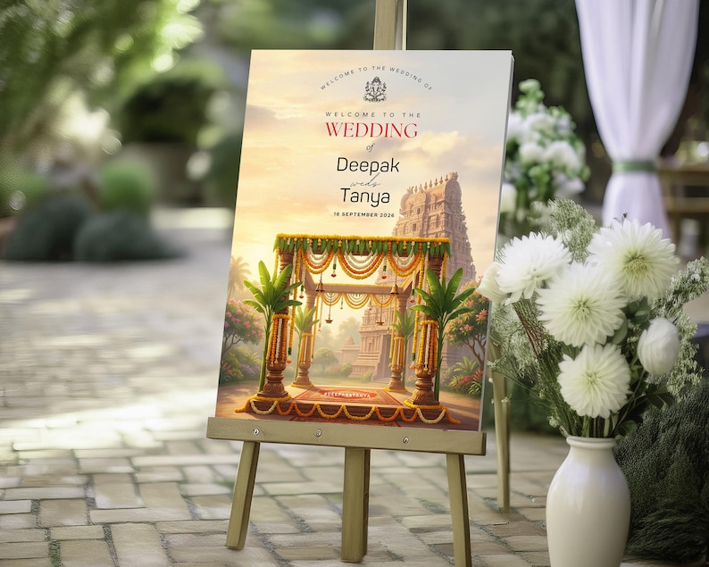 Hindu Temple Mandap Wedding Invitation Template - Desi Wedding Card ...