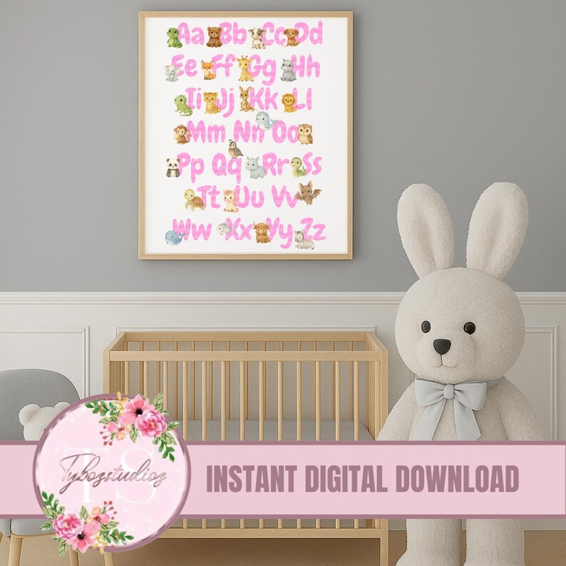 Pink Animal Alphabet Letters PNG: Digital Download for Sublimation ...