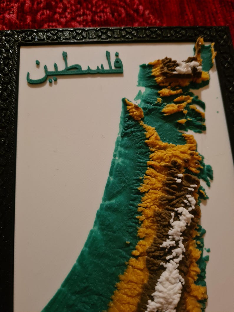 Framed Palestine 3D Map 3D Elevation Map of Palestine - Etsy