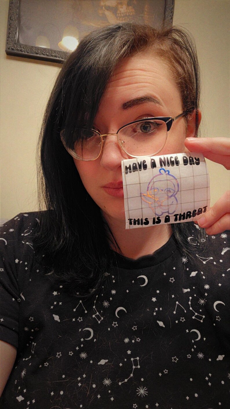 Cute Sloth With Knife Have A Nice Day, This is a Threat Sticker Decal ...