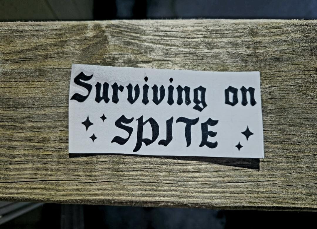 Goth Surviving on Spite Sticker Decal - Etsy