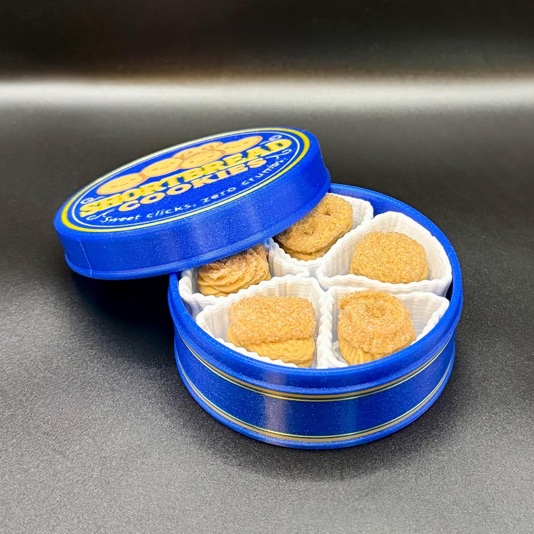 Shortbread Cookie Tin Fidget Clicker | ASMR Desk Toy, 5 Click Spots - Etsy
