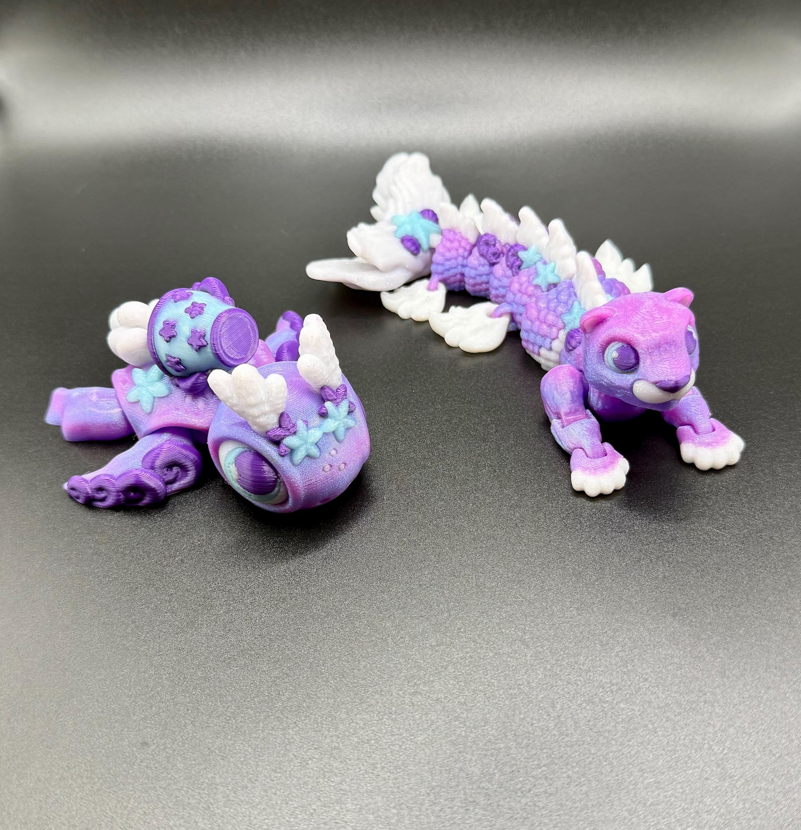 3D Printed Aquarius Zodiac Collection – Articulated Dragon and Turtle ...