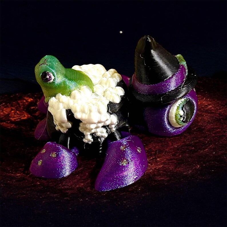 3D Printed Witch Turtle - Articulated Spooky Halloween Collectible - Etsy