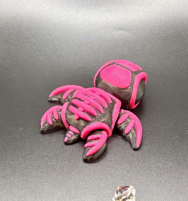 3D Printed Articulated Skeleton Turtle Fidget Spooky Glam Collectible ...