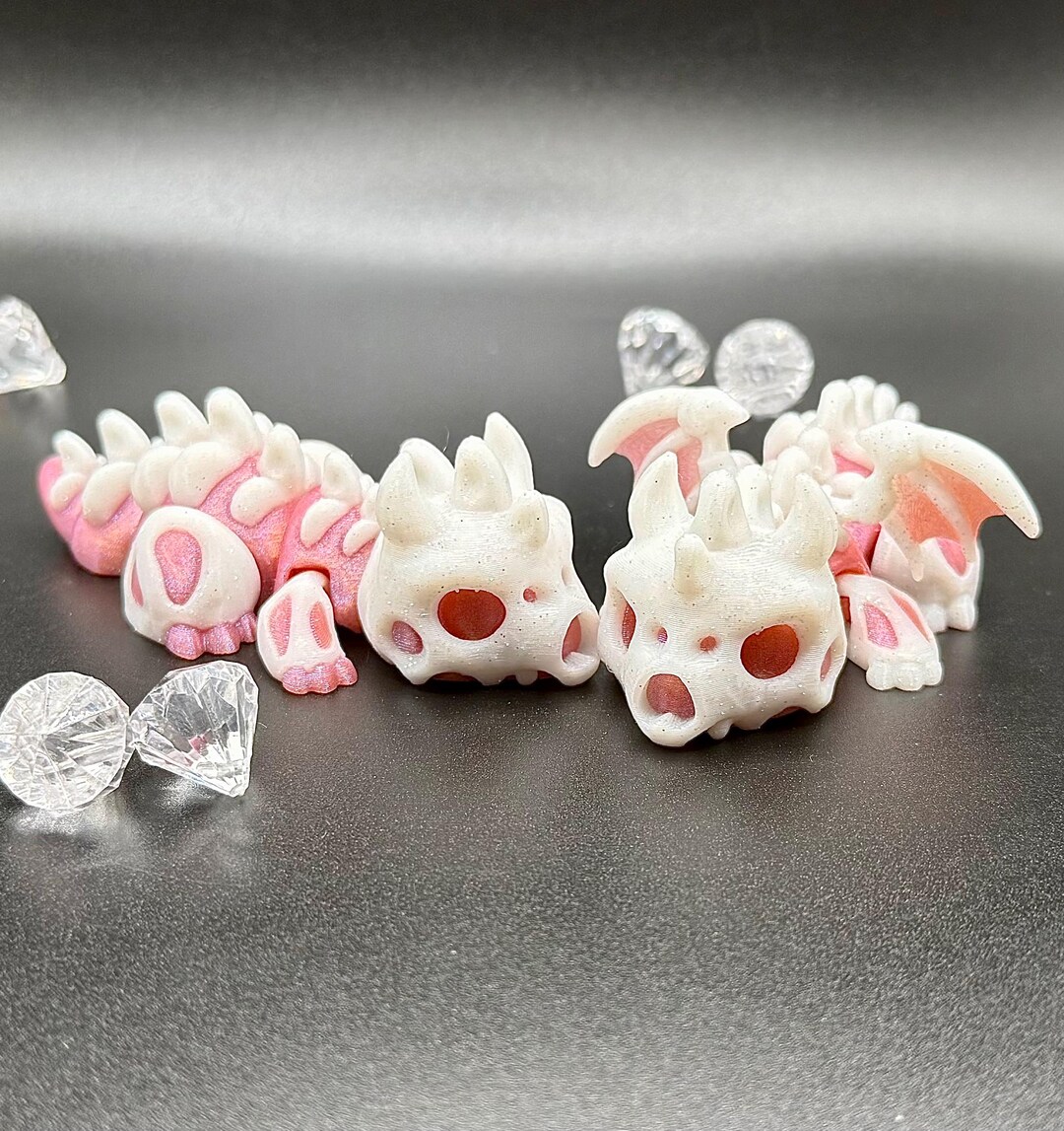 3D Printed Little Bone Dragon – Articulated Gothic Flexi Fidget ...