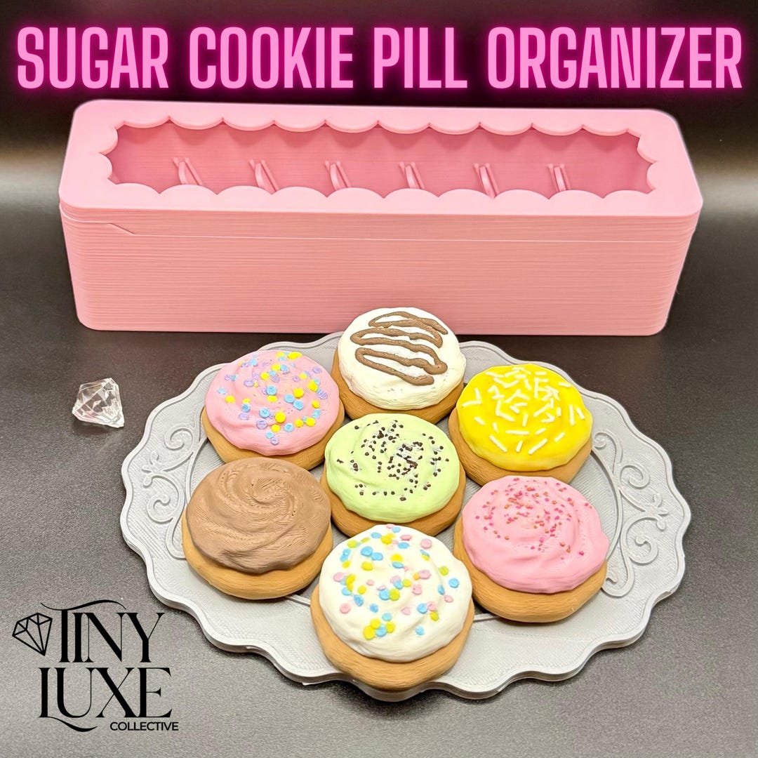Sugar Cookie Pill Organizer | Cute 7 Day Weekly Pill Box | Kawaii ...
