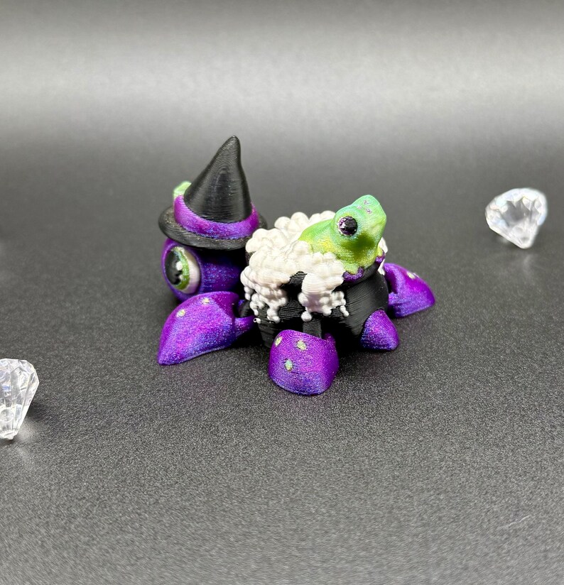 3D Printed Witch Turtle - Articulated Spooky Halloween Collectible - Etsy