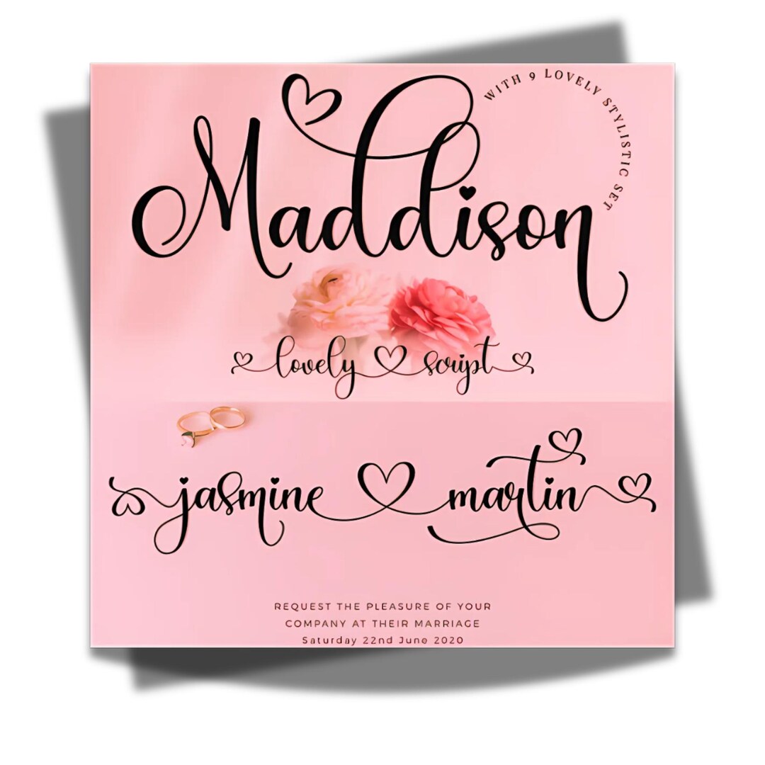 Maddison: Elegant Calligraphy Script Font for Weddings, Invitations ...