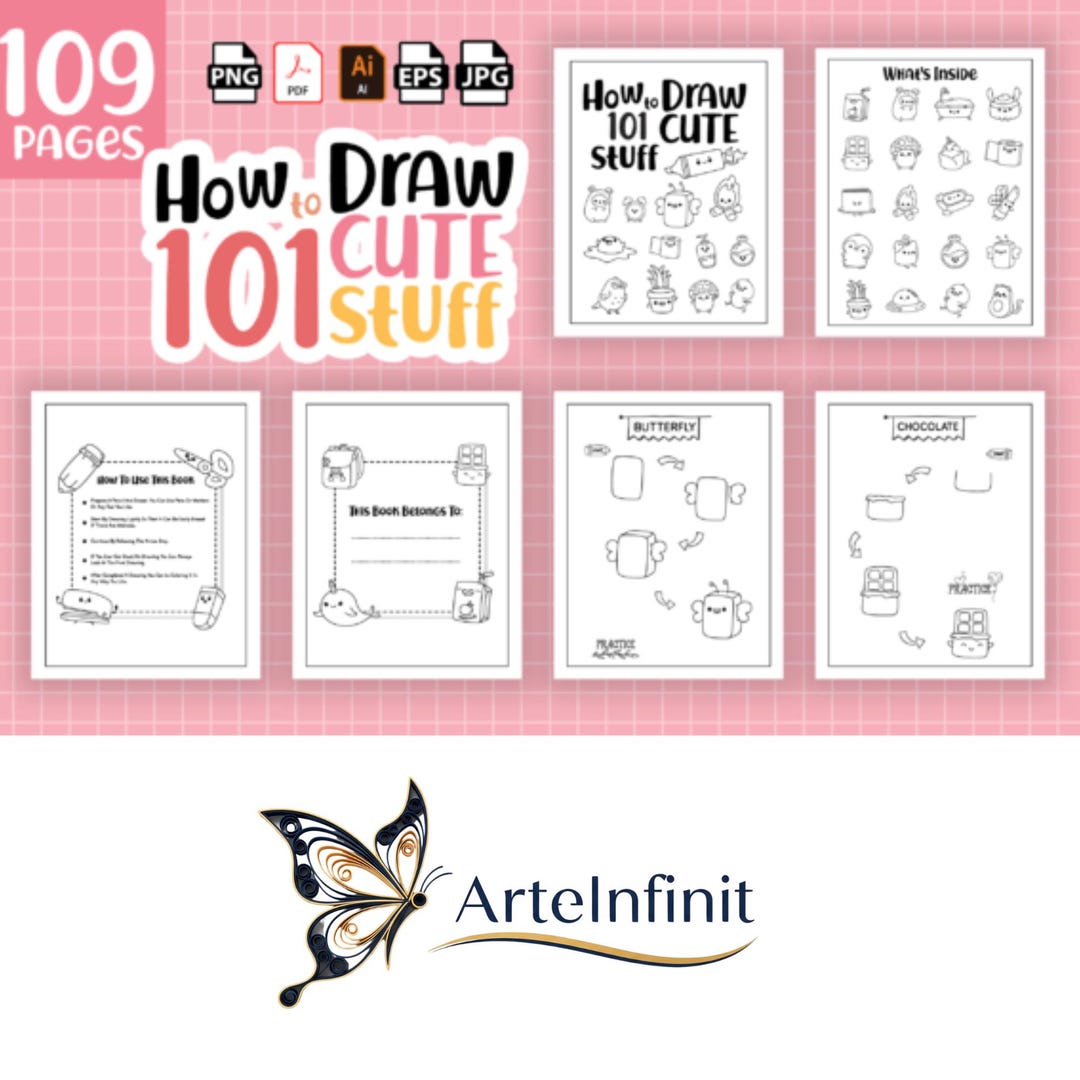 How to Draw 101 Cute Stuff | Easy Step-by-step Drawing Guide for Kids ...