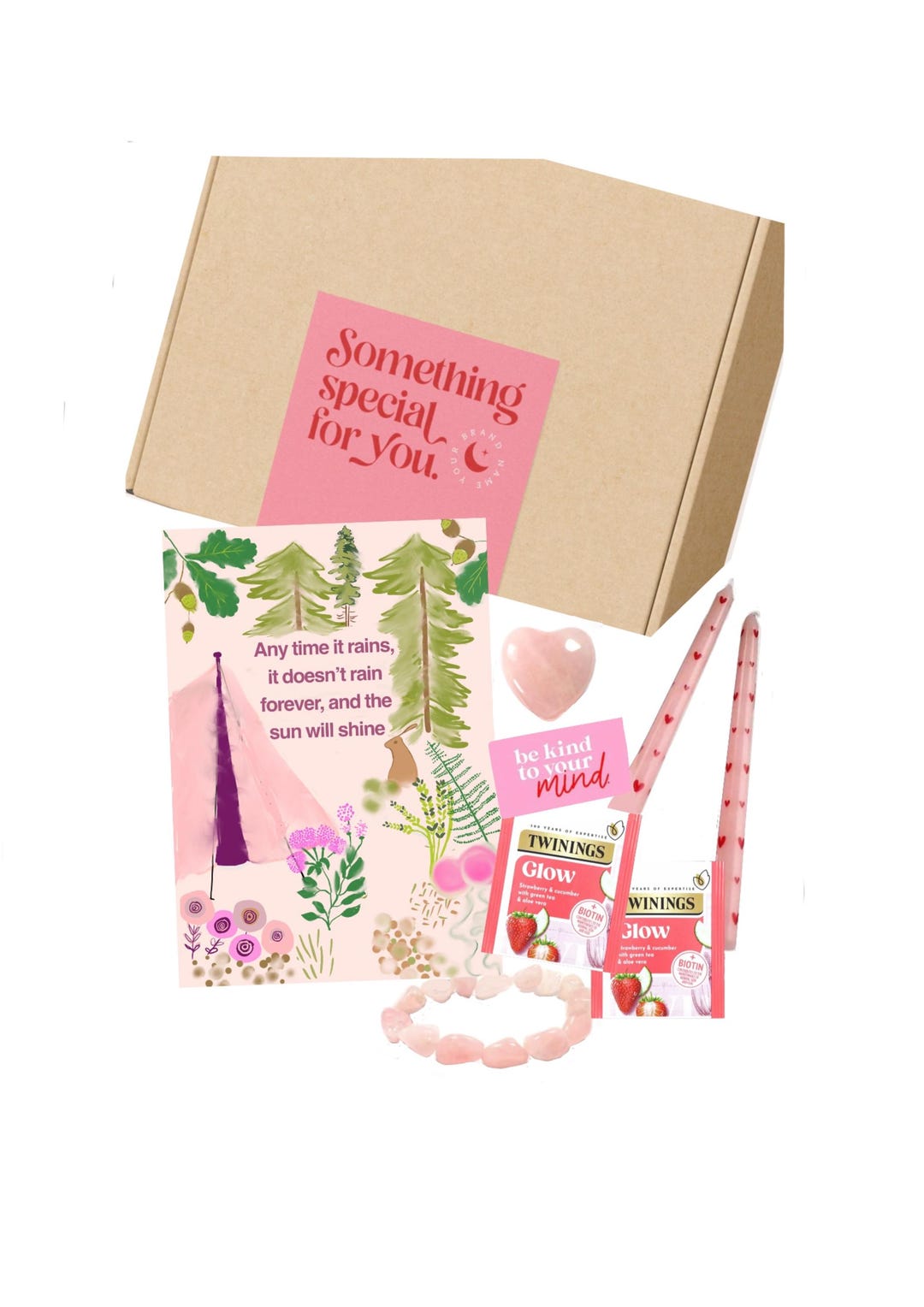 Wellbeing Box, Mindfulness Box, Friend Gift, Affirmation Art, Rose ...