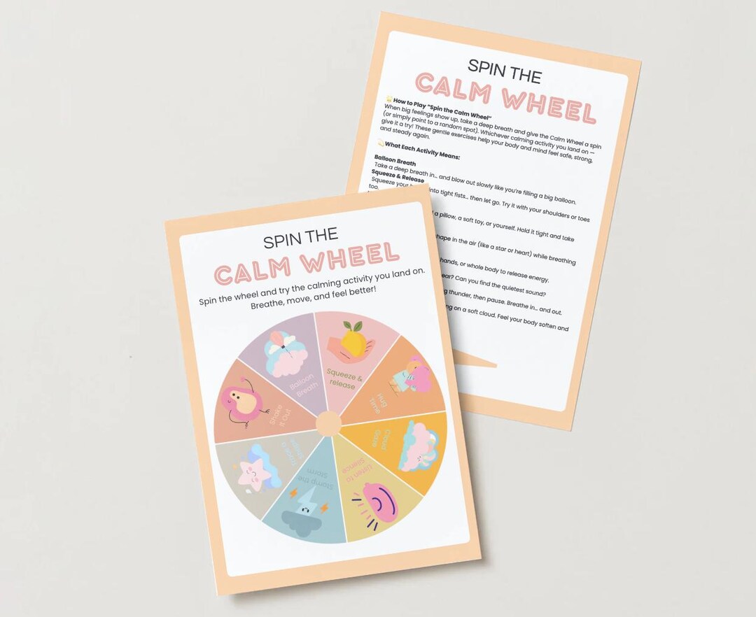 Calm Corner Printable Game – Spin the Calm Wheel | Kids Mindfulness ...