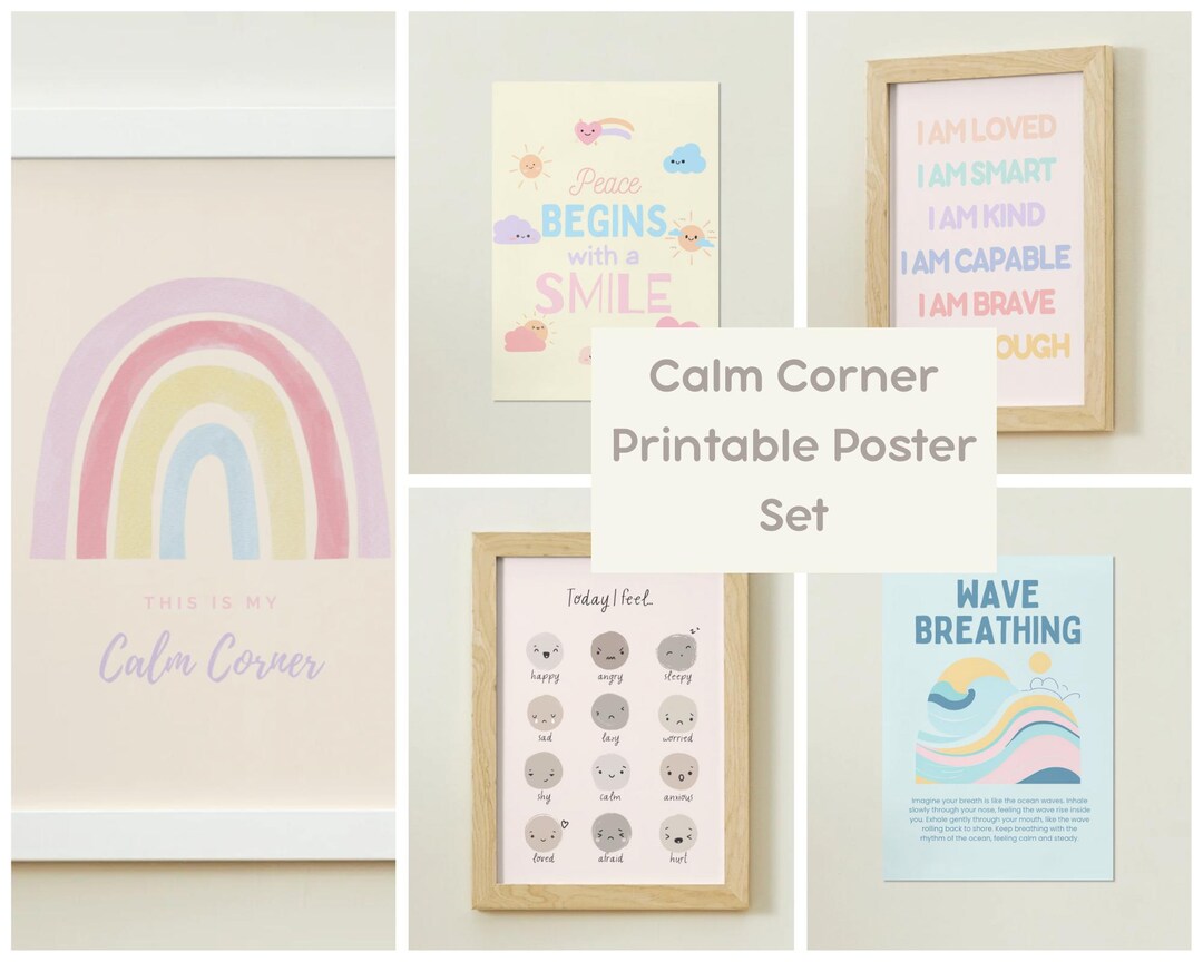 Calm Corner Poster Set – 5 Printable Mindfulness & Breathing Prints ...