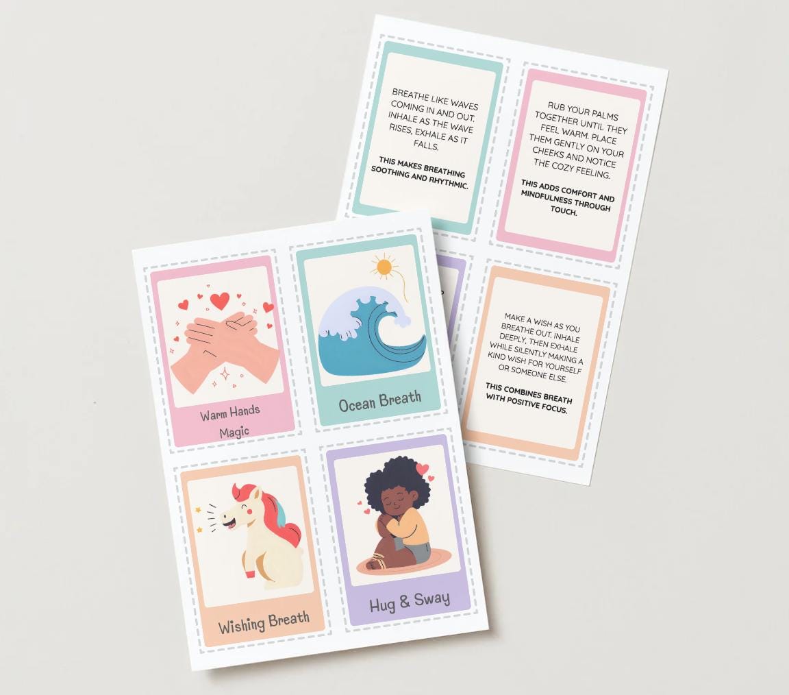 Printable Calming Cards for Kids: Mindfulness and Sensory Activities ...
