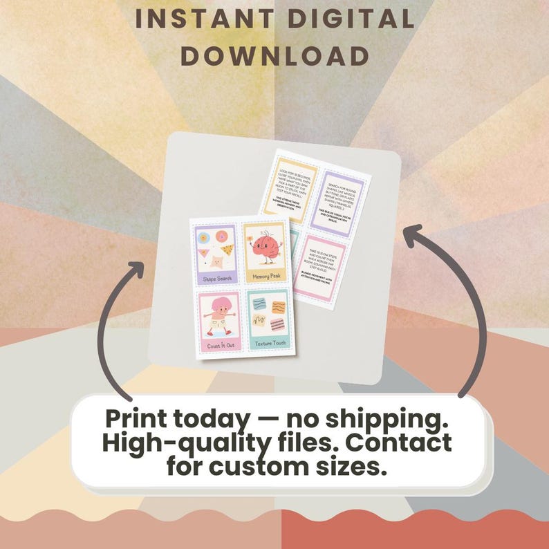 Printable Calming Cards for Kids: Mindfulness and Sensory Activities ...