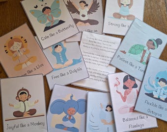 Printable Kids Yoga & Mindfulness Animal Affirmation Cards | 12 ...