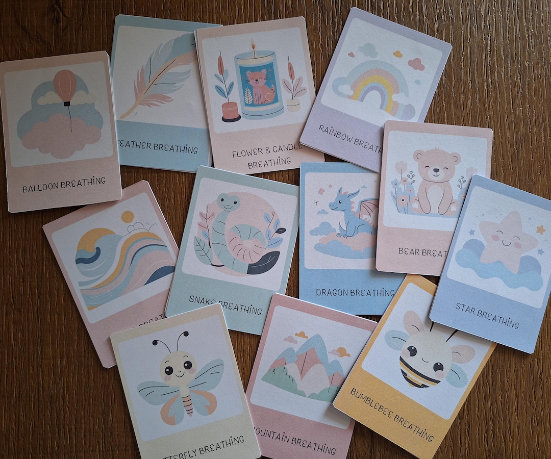 Printable Kids Breathing Exercise Cards | 12 Mindful Breathing ...