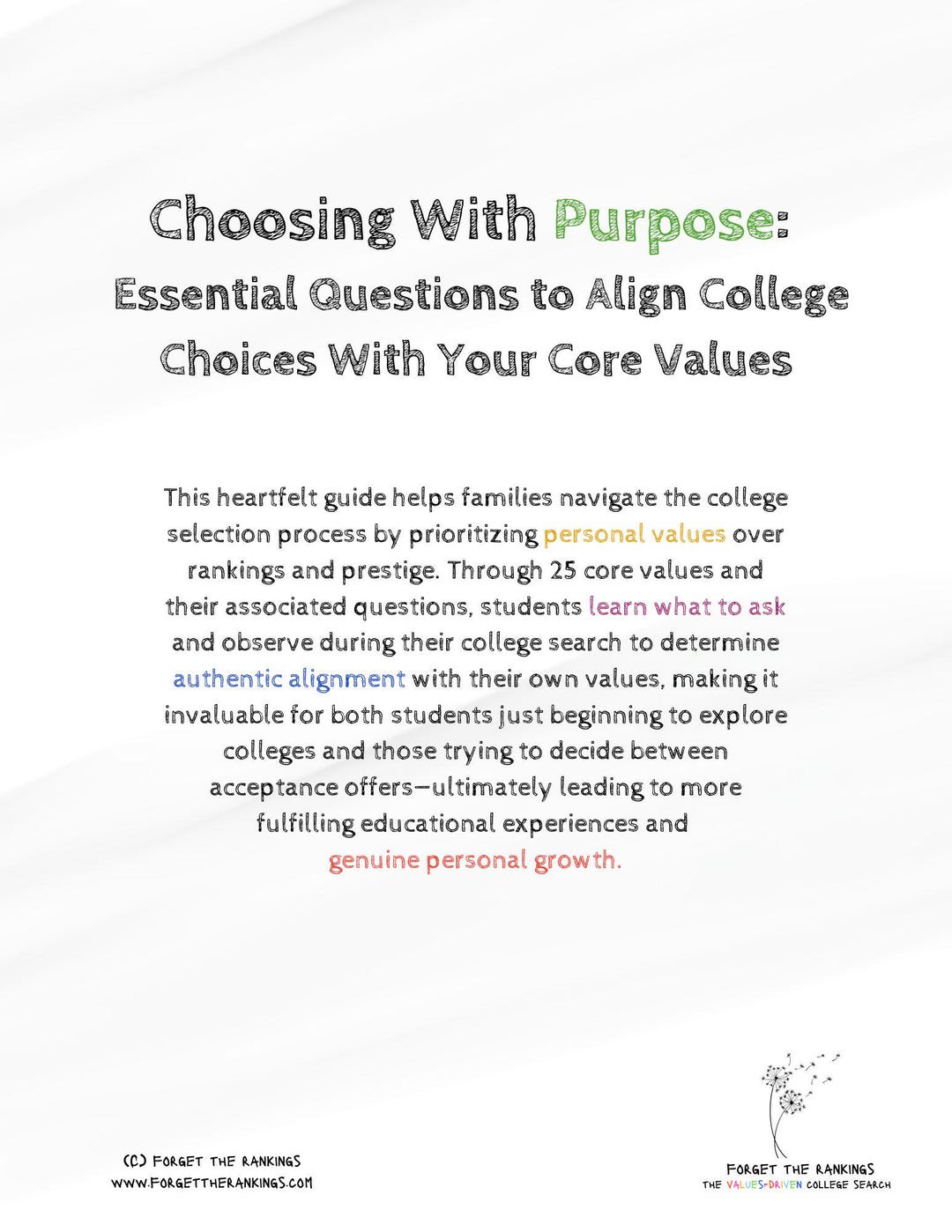 Choosing With Purpose: Essential Questions to Align College Choices ...