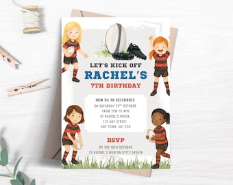 Editable Rugby Birthday Invitation - Etsy