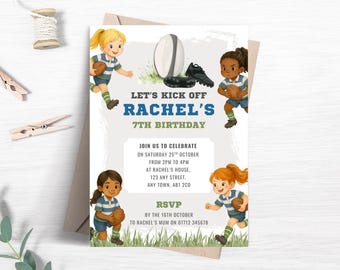 Editable Rugby Birthday Invitation - Etsy