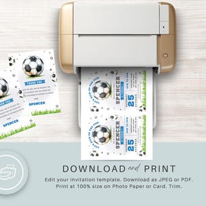 Editable Soccer Birthday Invitation, Sports Team Party Invite for Boys ...