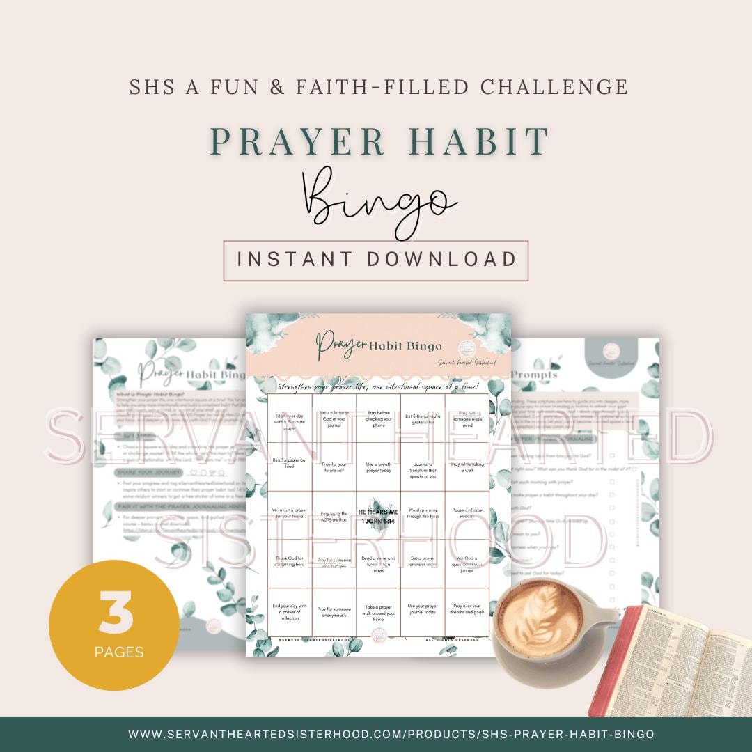 SHS Prayer Habit Bingo (instant Download) - Etsy