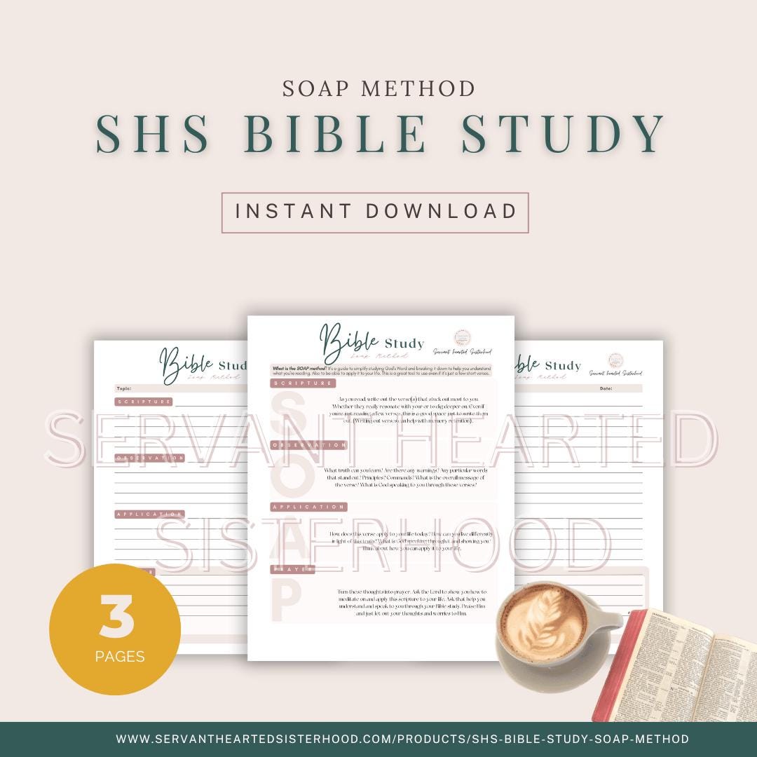 SHS Bible Study - SOAP Method (instant Download) - Etsy