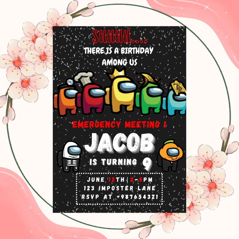 Editable Among Us Birthday Invitation Template (digital Download) - Etsy