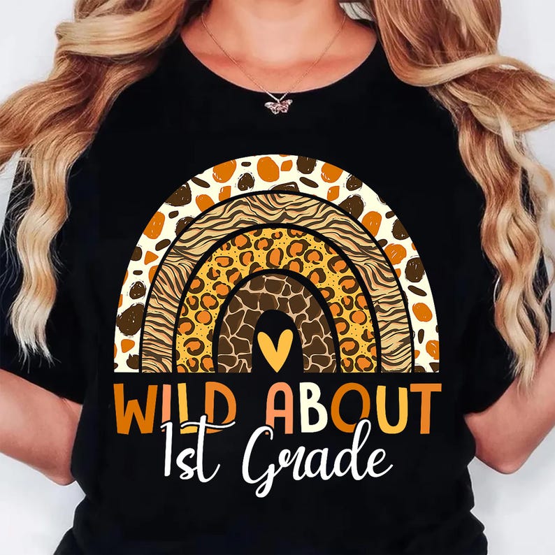 Wild About 1st Grade Png Bundle, First Grade Teacher Png, Leopard Back ...