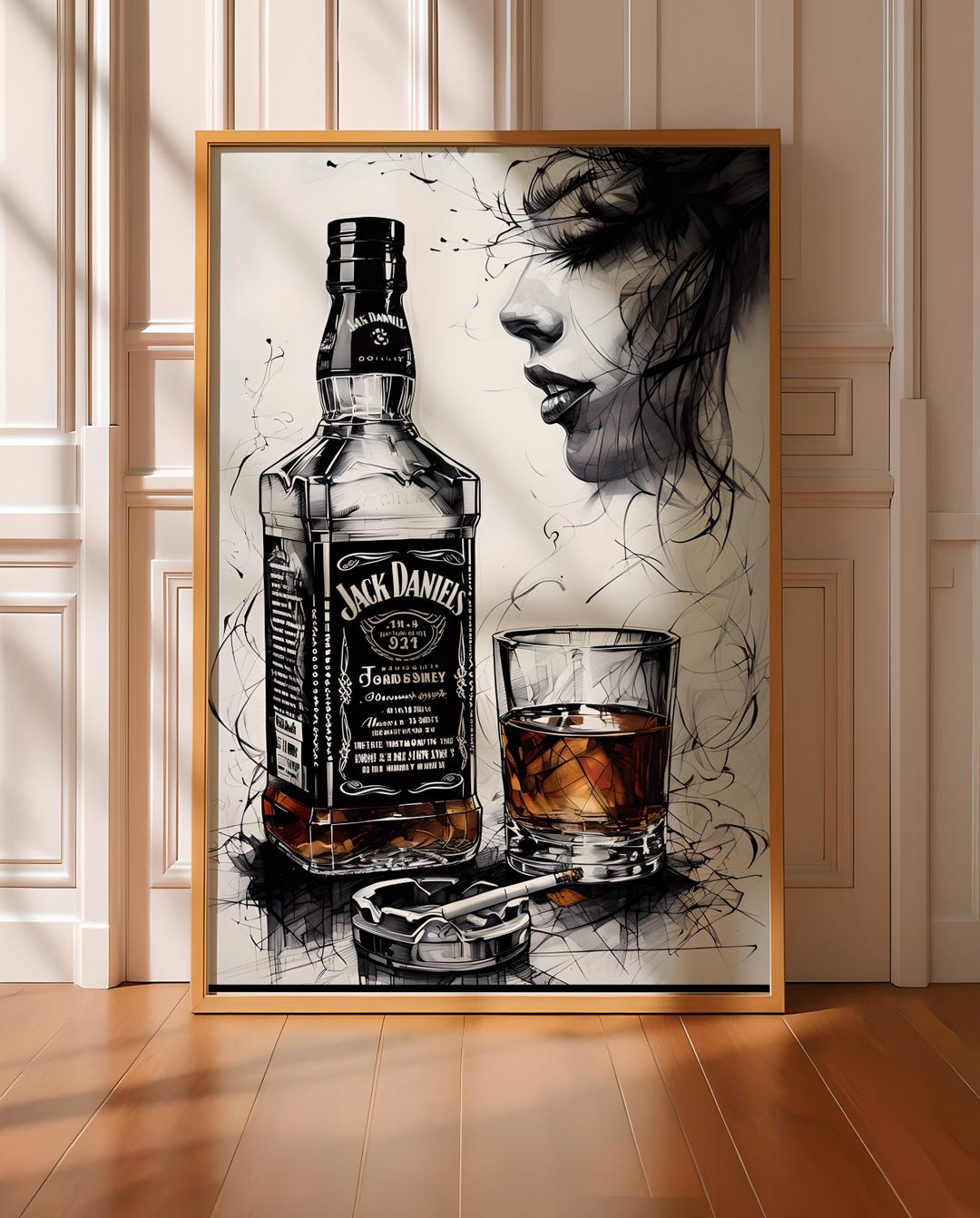 Jack Daniel's Poster - Whiskey Woman Art Jack Daniels - Whiskey Decor ...