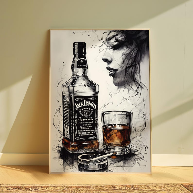 Jack Daniel's Poster - Whiskey Woman Art Jack Daniels - Whiskey Decor for Bar & Home, Jack ...