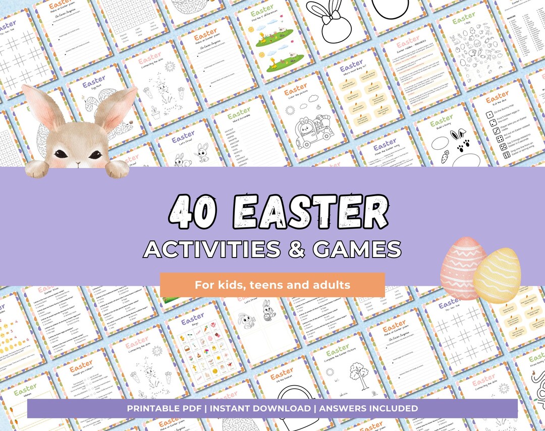 40 Easter Activities, Easter Games, Easter Party Games, Easter Printable, Easter Activity Pack ...
