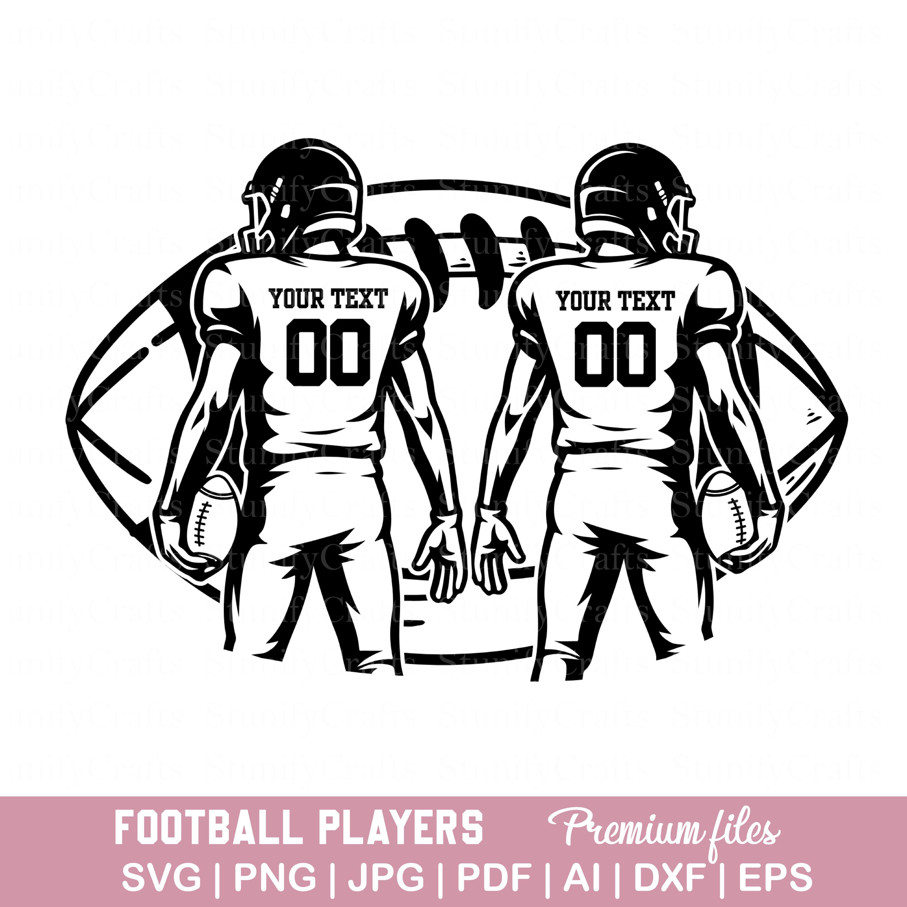 Two Football Players Svg, Personalized Football Name Svg, American ...