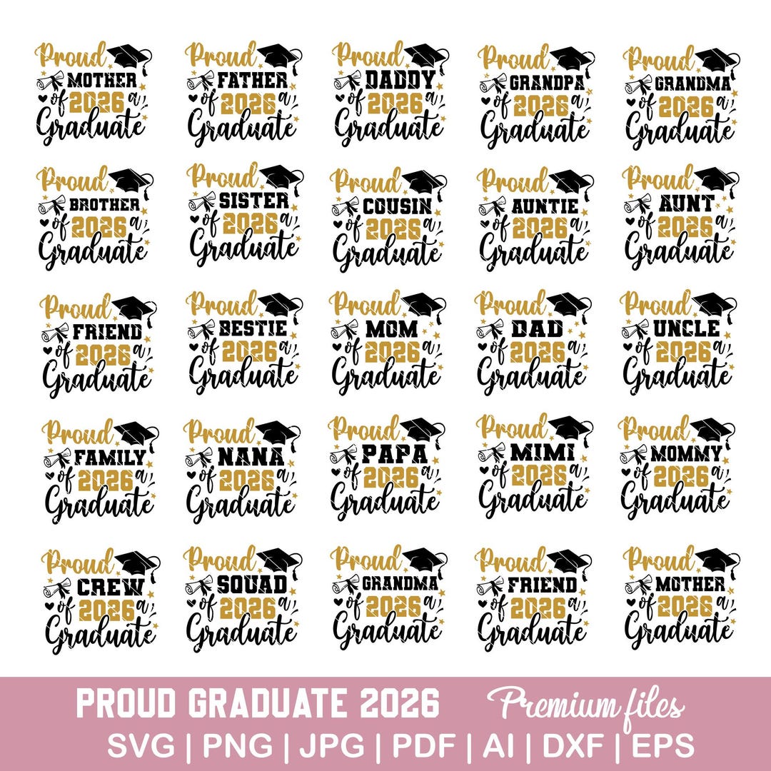 Proud Graduate 2026 Svg, Proud Graduation Family Name Svg, Graduation ...