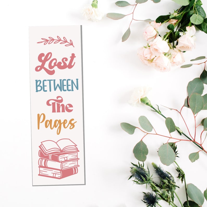 Floral Bookmark Svg Bundle, Bookmark Lover Template, Retro Bookmark Svg ...