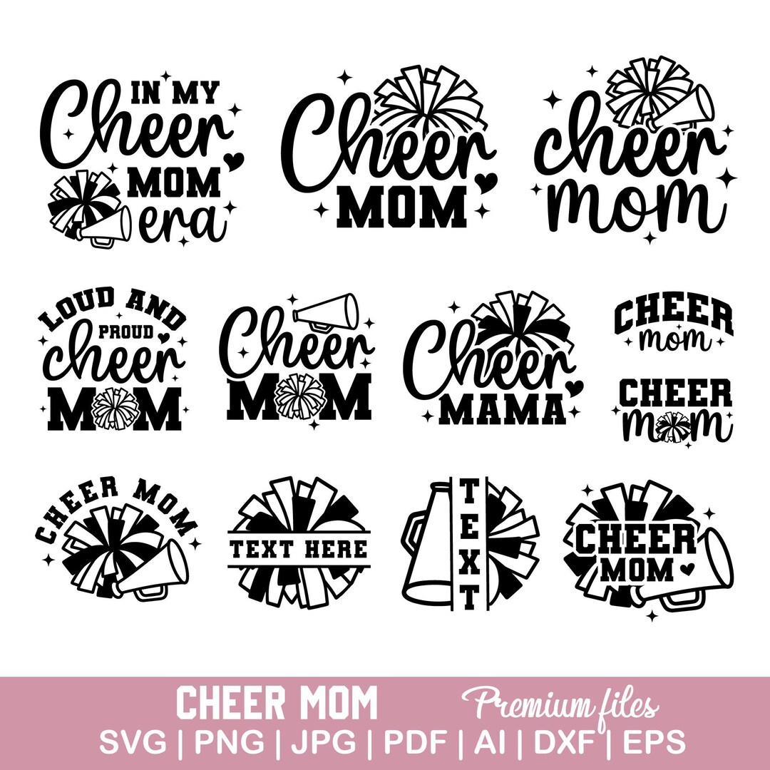 Cheer Mom Svg Bundle, Cheer Mom Shirt Svg, Proud Cheer Mom Svg, Cheer ...