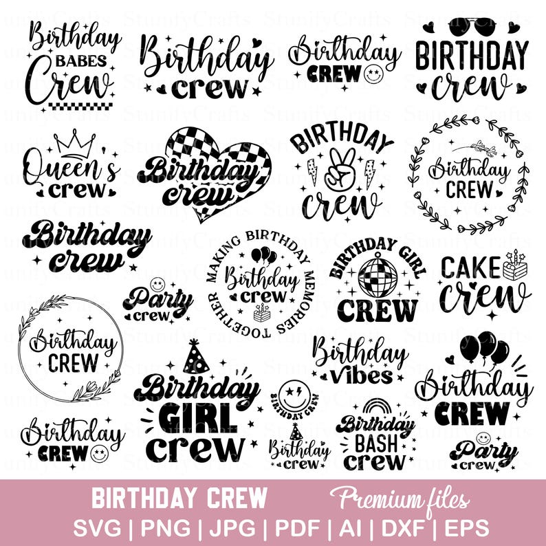 Birthday Crew Svg Bundle, Birthday Crew Shirt, Birthday Girl Svg ...