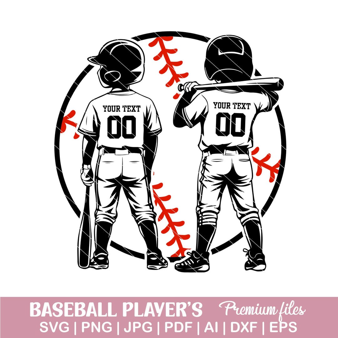 Two Baseball Kids Players Svg, Baseball Season Svg, Baseball Shirt Svg, Personalized Baseball ...