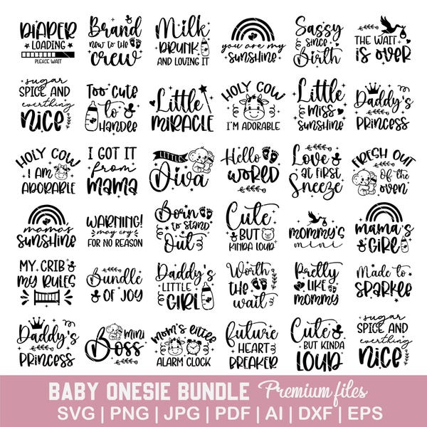Baby Onesies Svg - Etsy