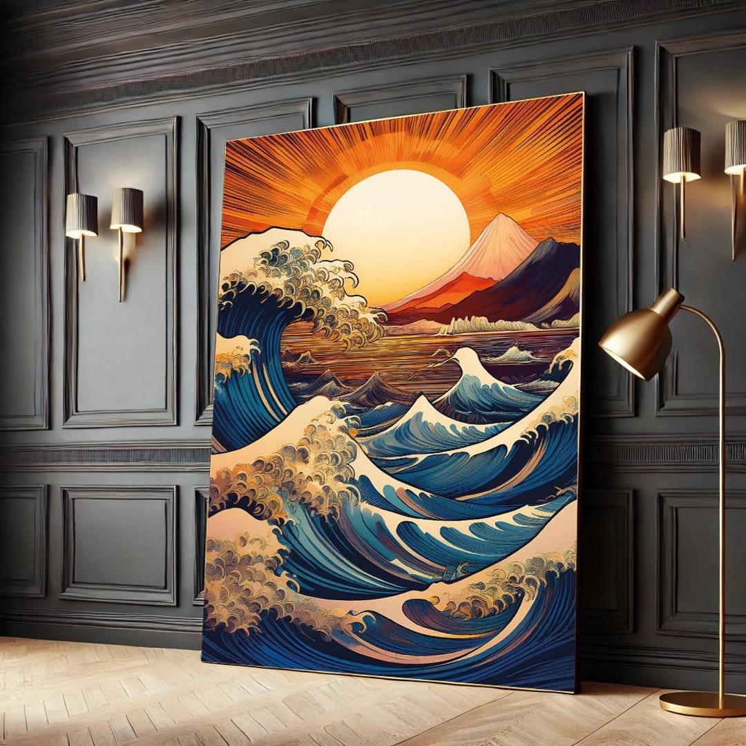 The Great Wave & Mount Fuji - Japanese Style Wall Art, Ocean Wave ...