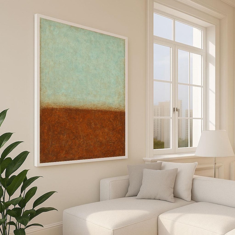 Mark Rothko Inspired Blue and Brown Canvas Bold Color Field Painting ...