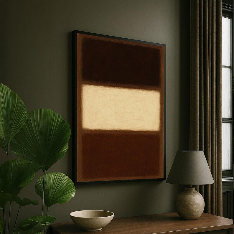 Mark Rothko Brown and Cream Canvas Iconic Color Field Painting ...